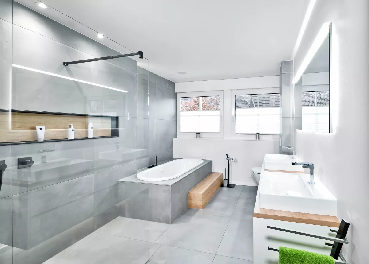 Frisch und modern - Badsanierung in Betonoptik